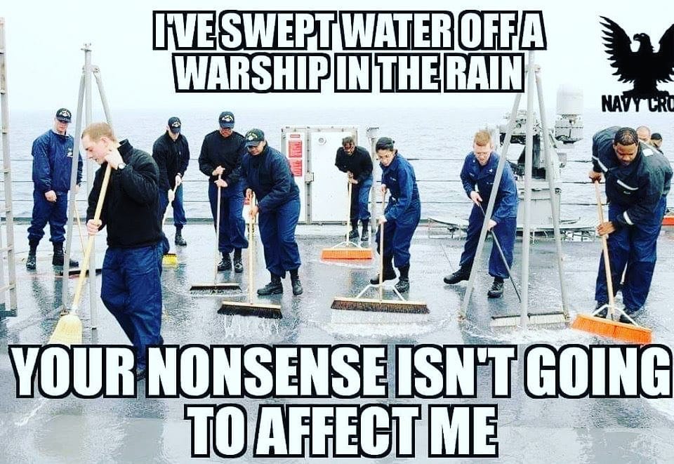 Sweeping in the Rain - Navy Memes | Military Memes